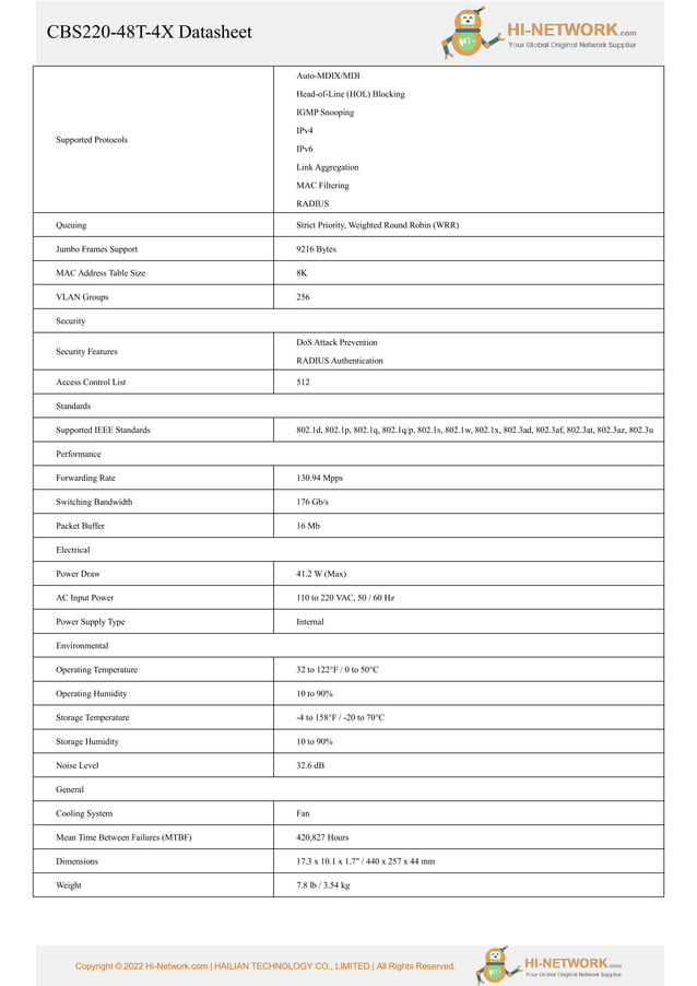cisco-cbs220-48t-4x-datasheet.pdf | Computer Networking | Computing