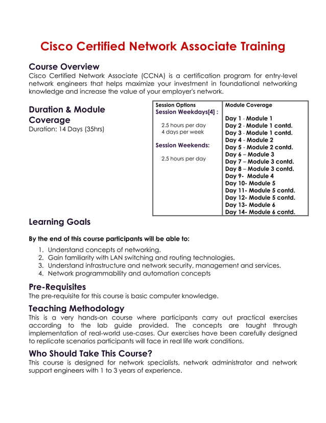 Bluemap: Cisco Certified Networking Associate [CCNA]-[200-301] Course | PDF