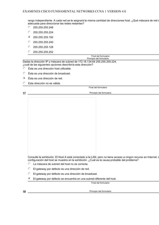 Cisco ccna1-version-4-examenes | PDF