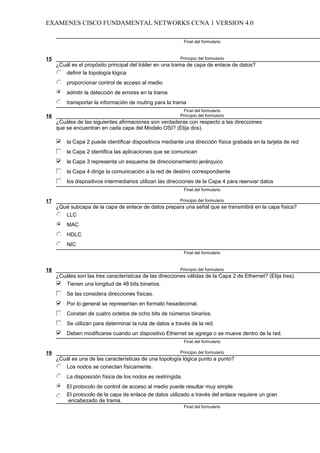 Cisco ccna1-version-4-examenes | PDF