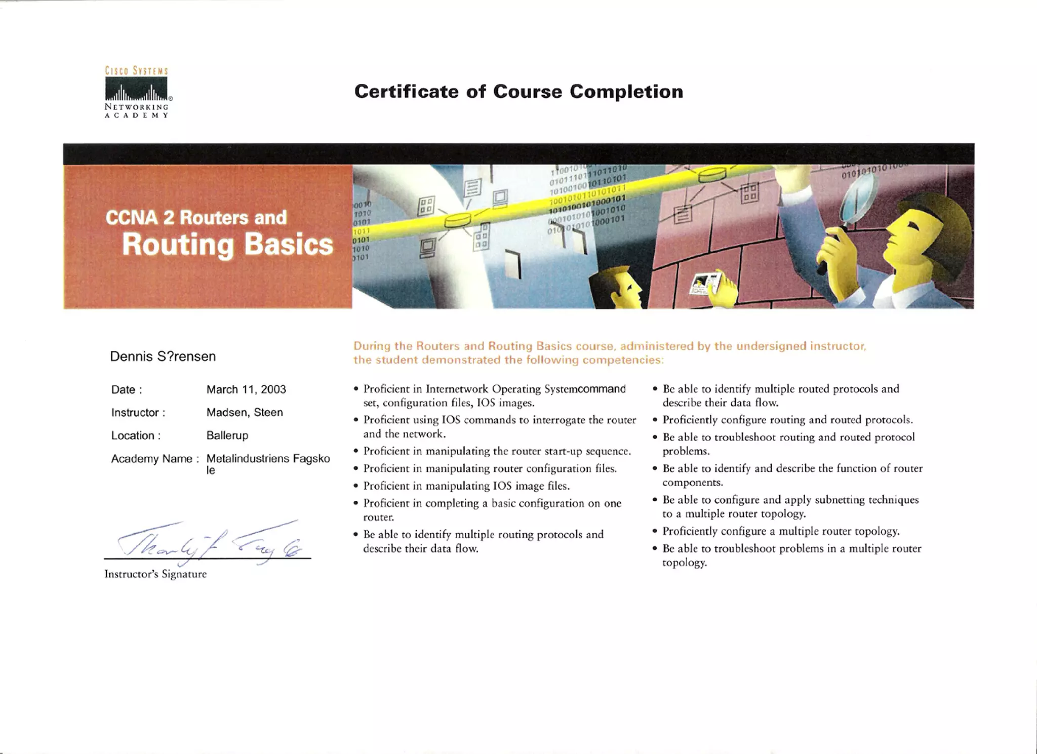 Cisco CCNA - Semester 2 - Certificate of course completion | PPT