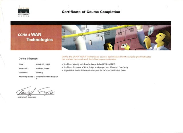 Cisco CCNA - Semester 4 - Certificate of course completion | PDF