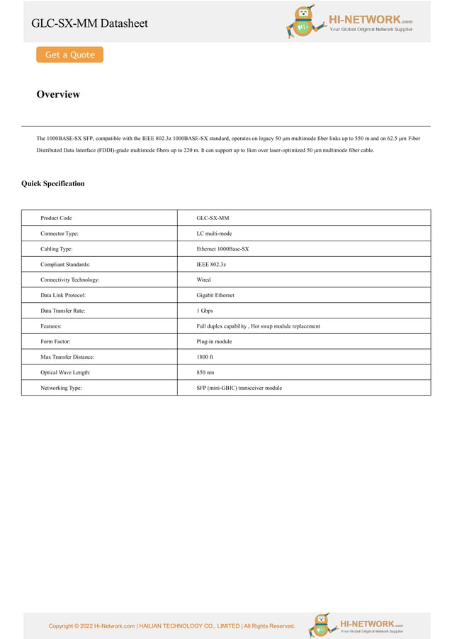 cisco-glc-sx-mm-datasheet.pdf | Computer Networking | Computing