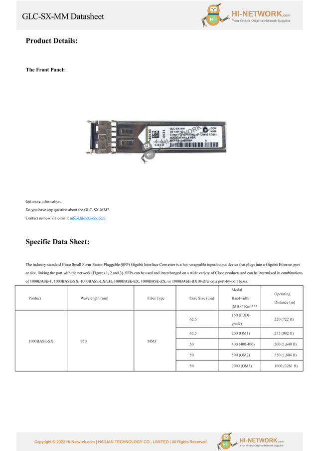 cisco-glc-sx-mm-datasheet.pdf | Computer Networking | Computing