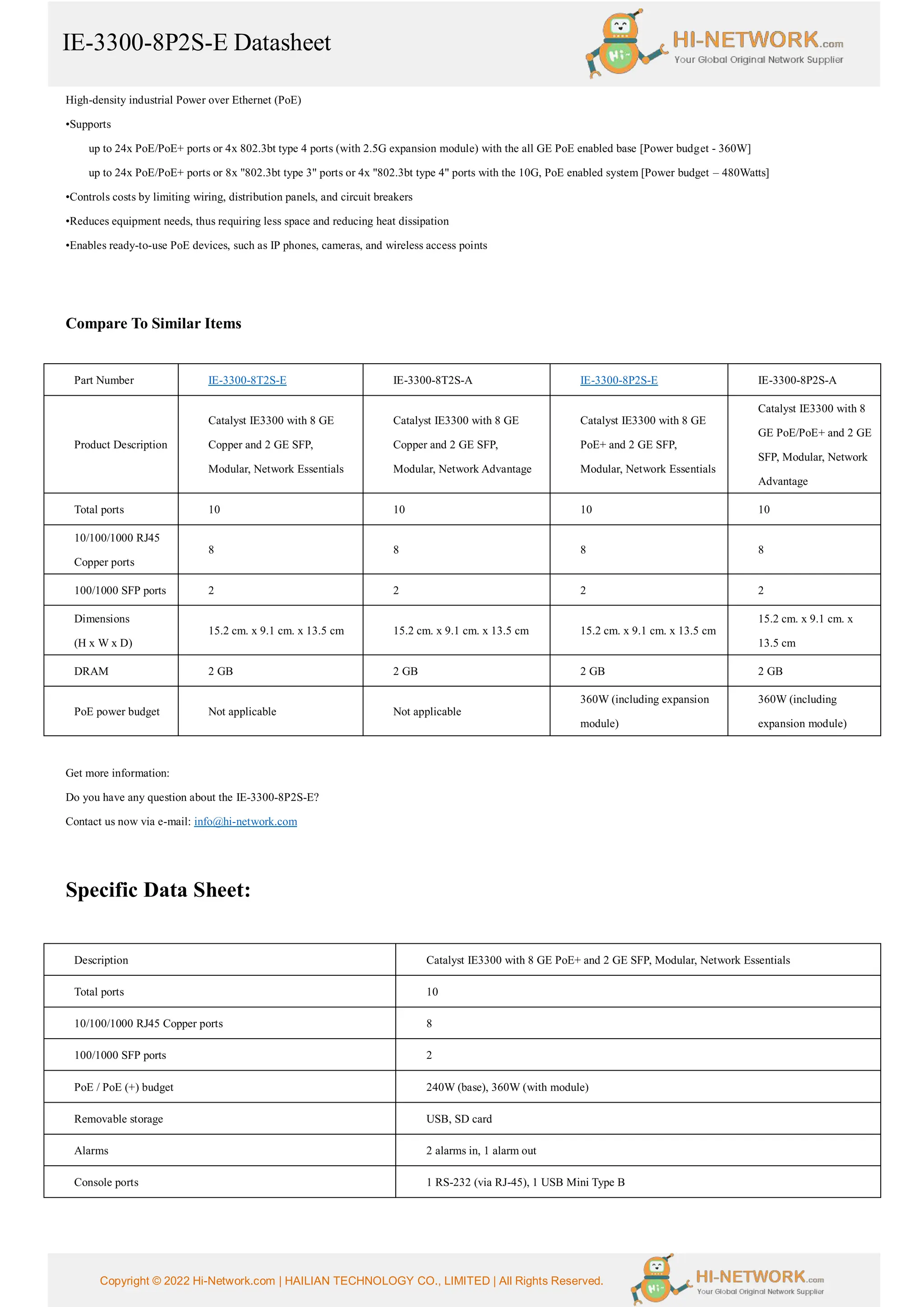 cisco-ie-3300-8p2s-e-datasheet.pdf | Computer Peripherals | Computing