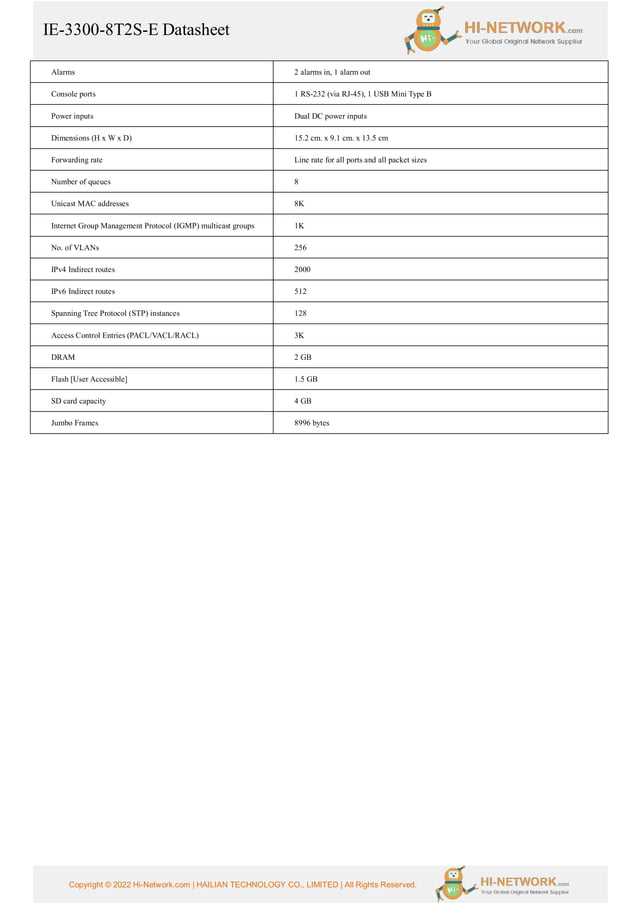 cisco-ie-3300-8t2s-e-datasheet.pdf | Computer Peripherals | Computing
