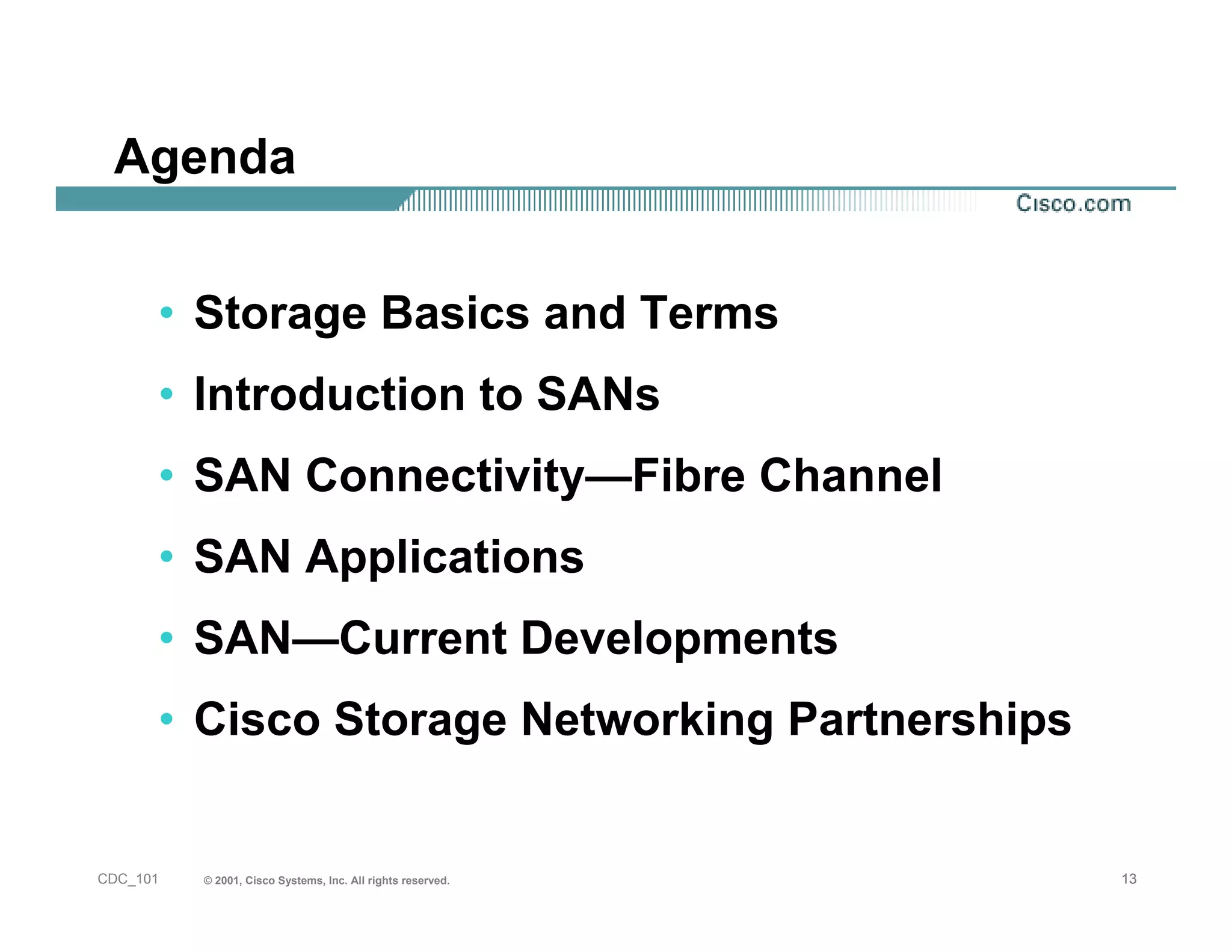 Cisco Introduction To Storage Area Networking Technologies Ppt