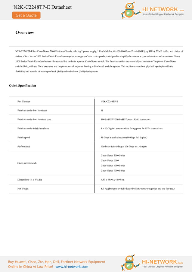 cisco-n2k-c2248tp-e-datasheet.pdf | Home Appliances | Home & Garden