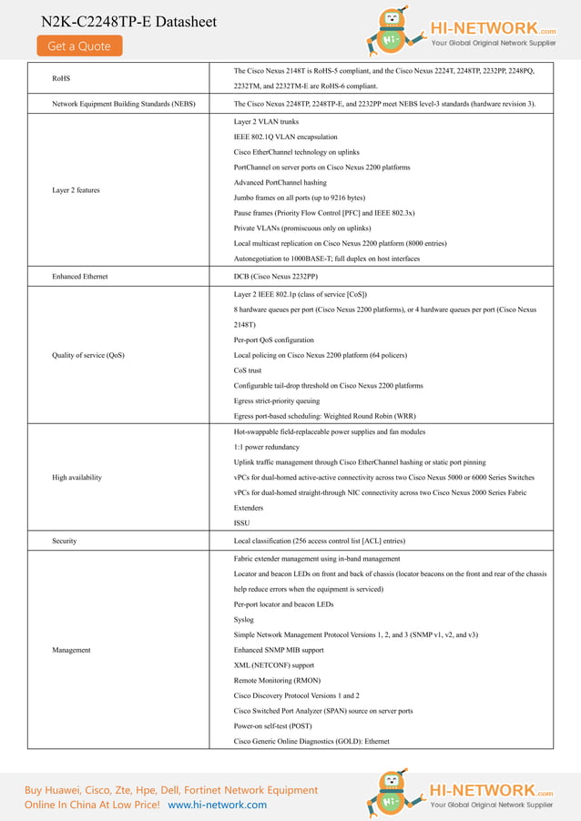 cisco-n2k-c2248tp-e-datasheet.pdf | Home Appliances | Home & Garden