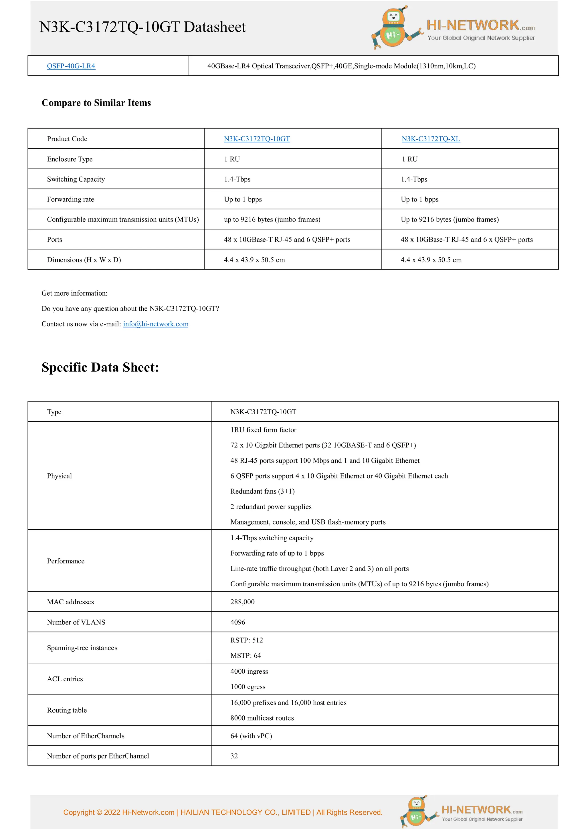 cisco-n3k-c3172tq-10gt-datasheet.pdf | Computer Networking | Computing