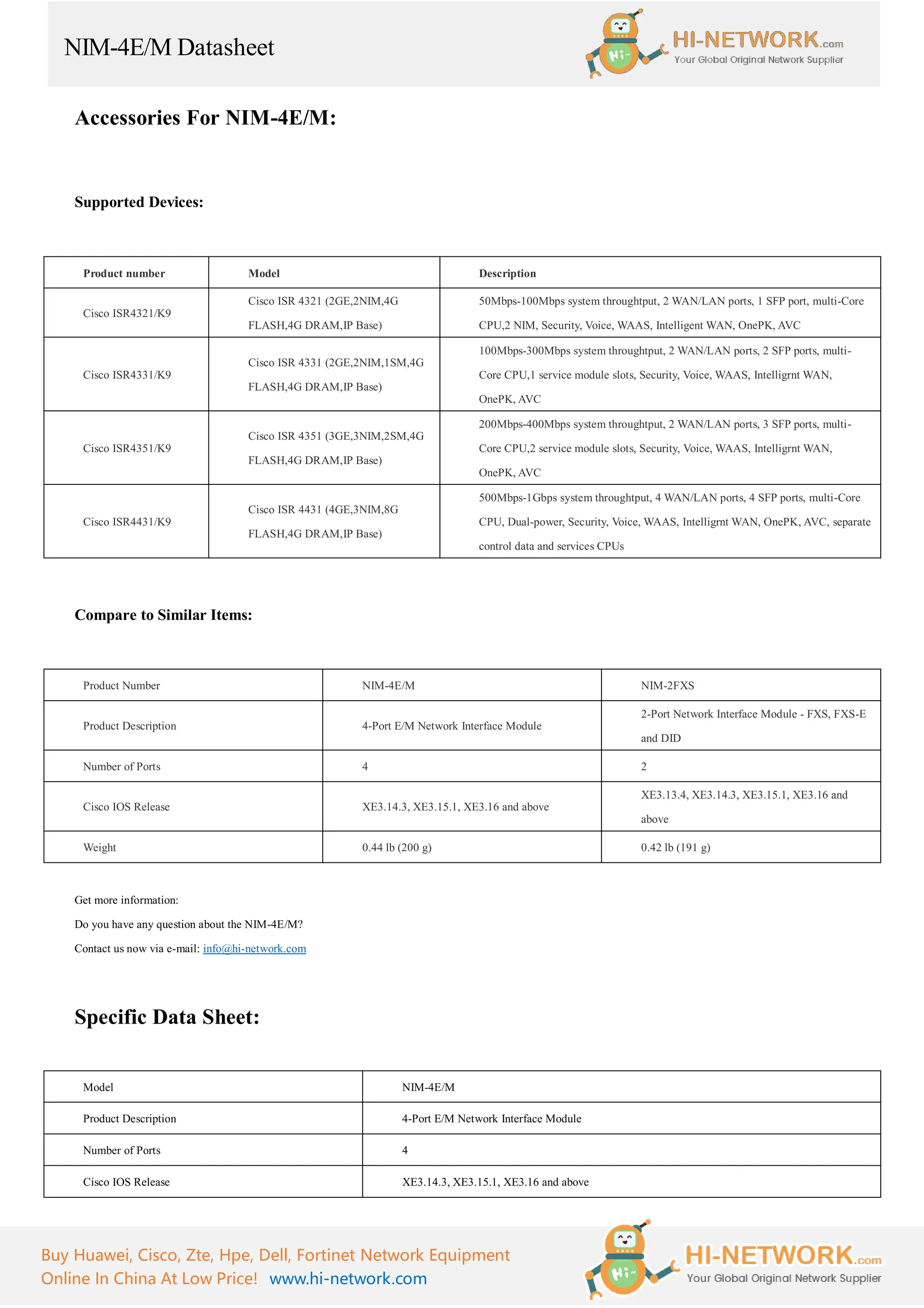 cisco-nim-4e&m-datasheet.pdf
