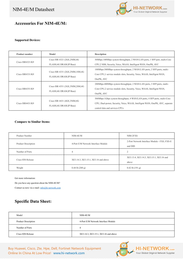 cisco-nim-4e&m-datasheet.pdf