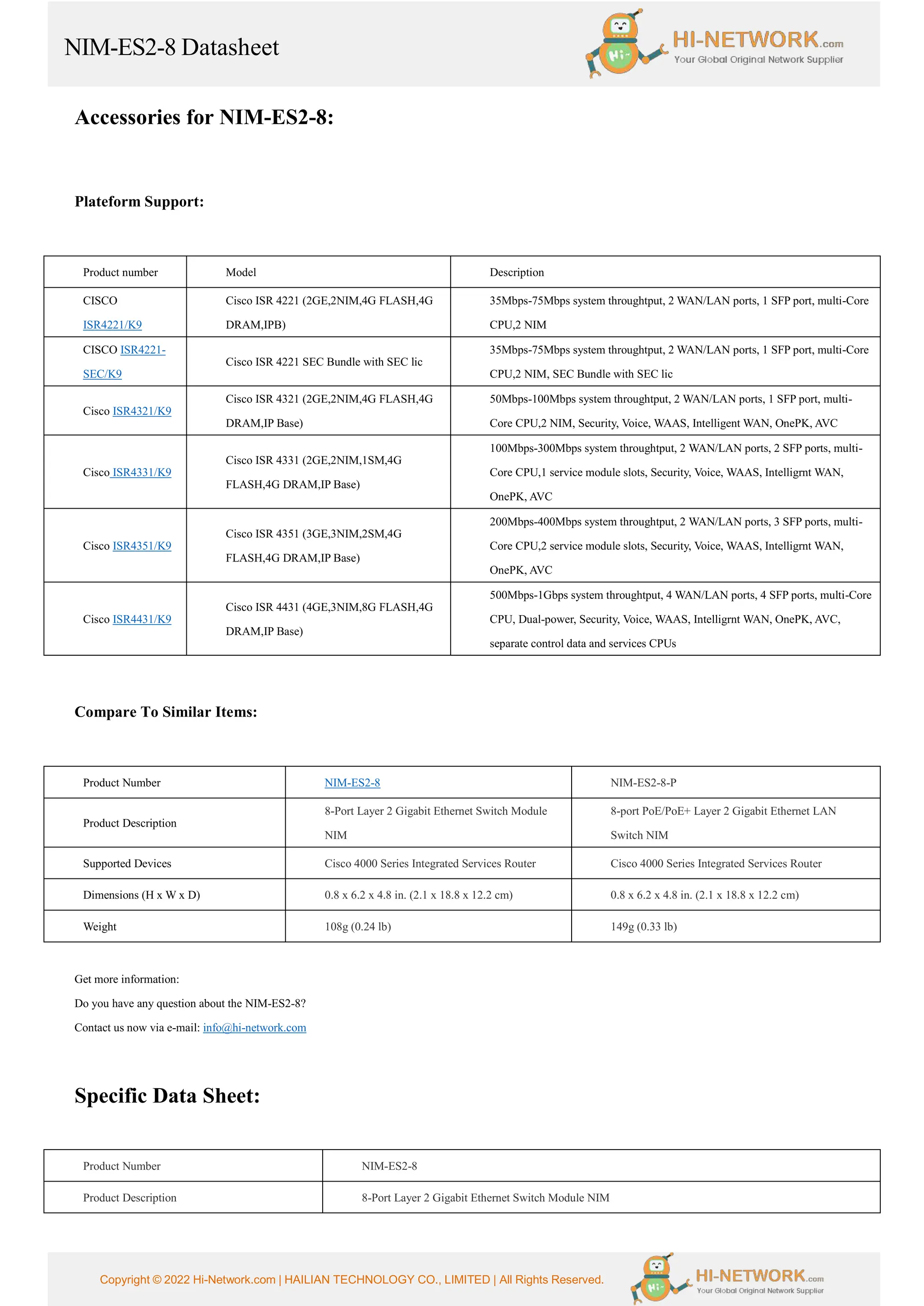 cisco-nim-es2-8-datasheet.pdf | Operating Systems | Computer Software and Applications
