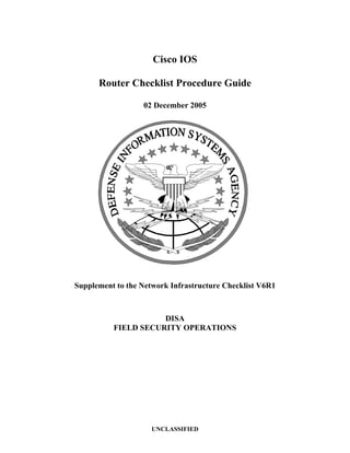 Cisco router-checklist-procedure-guide-for-network-checkli | PDF