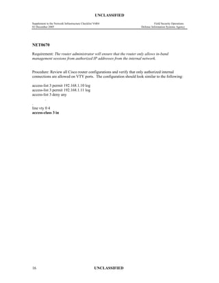 Cisco router-checklist-procedure-guide-for-network-checkli | PDF