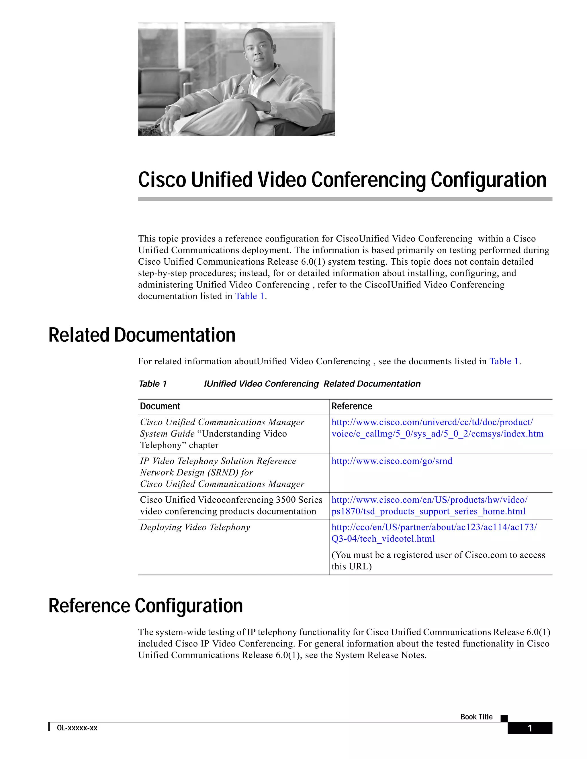 Cisco Unified Video Conferencing Configuration | PDF