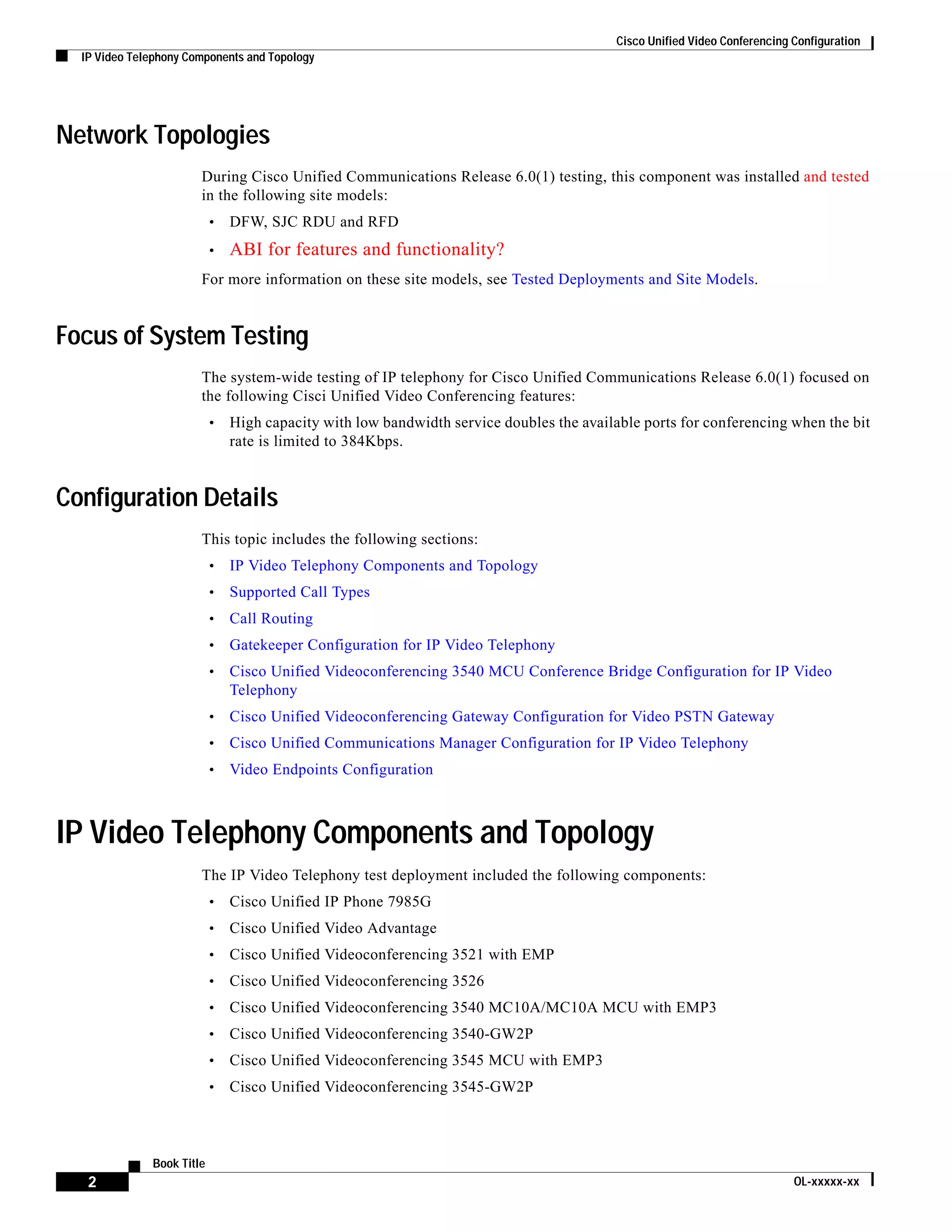 Cisco Unified Video Conferencing Configuration | PDF