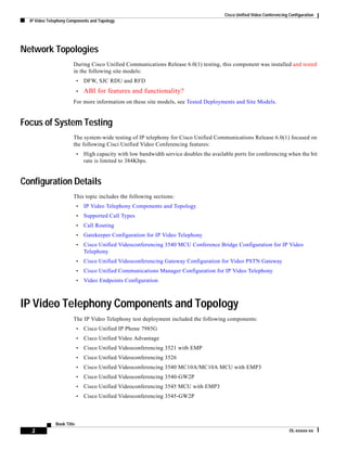 Cisco Unified Video Conferencing Configuration | PDF