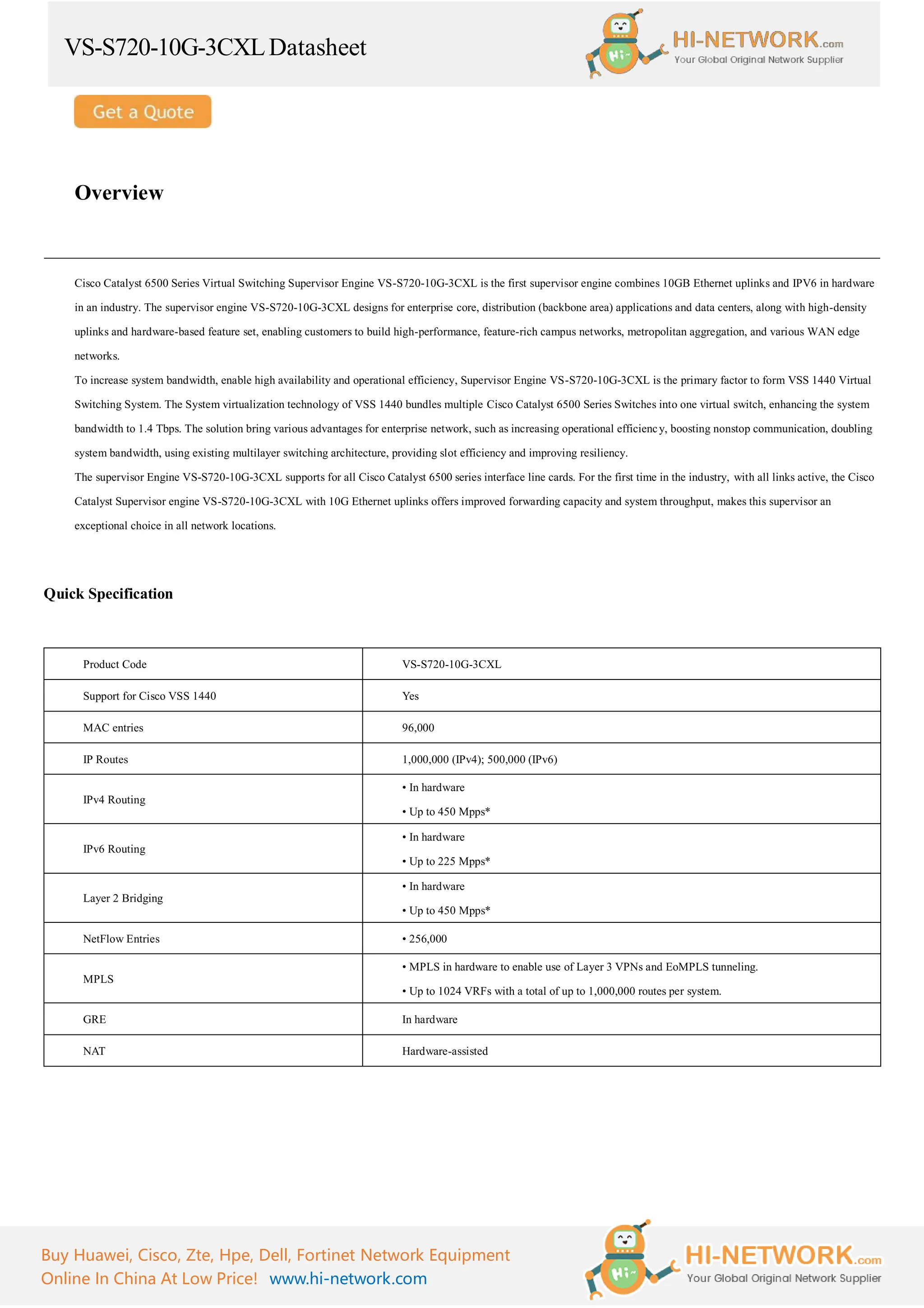 cisco-vs-s720-10g-3cxl-datasheet.pdf | Internet | Computing