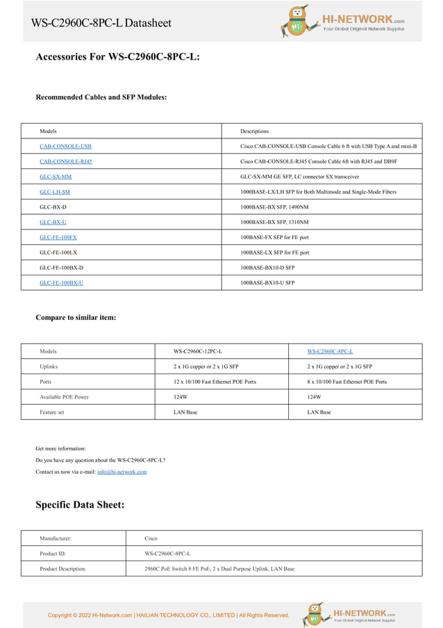 cisco-ws-c2960c-8pc-l-datasheet.pdf | Computer Networking | Computing