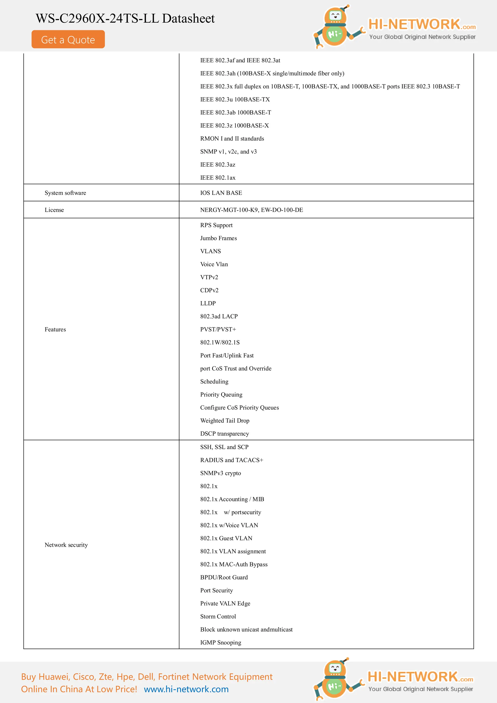 cisco-ws-c2960x-24ts-ll-datasheet.pdf | Computer Networking | Computing