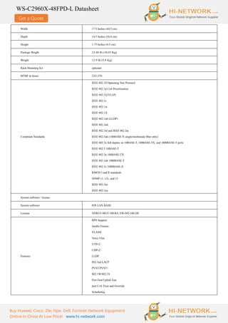 cisco-ws-c2960x-48fpd-l-datasheet.pdf | Computer Networking | Computing