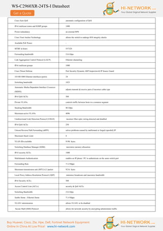 cisco-ws-c2960xr-24ts-i-datasheet.pdf | Computer Networking | Computing
