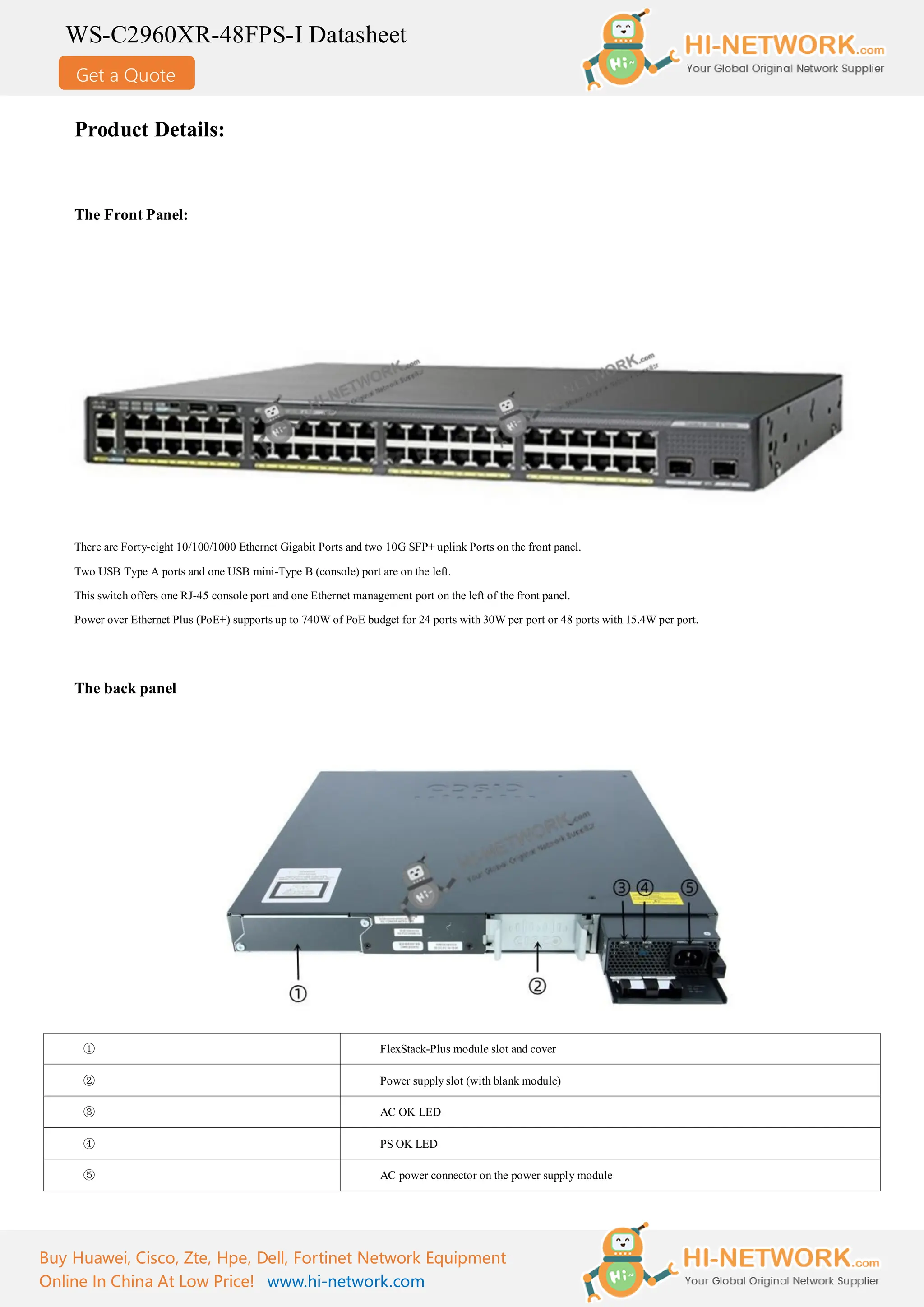cisco-ws-c2960xr-48fps-i-datasheet.pdf | Computer Networking | Computing
