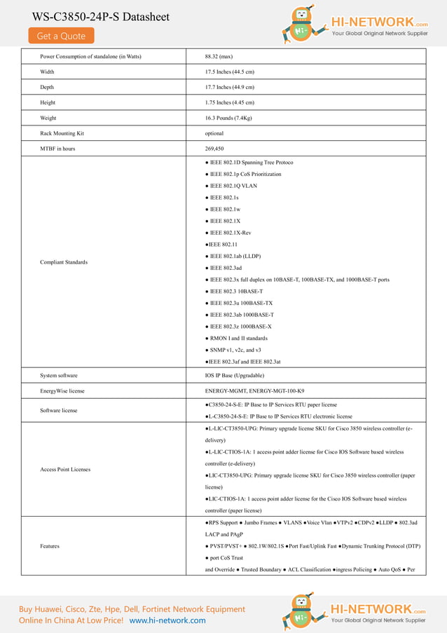 cisco-ws-c3850-24p-s-datasheet.pdf | Computer Networking | Computing