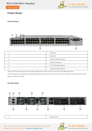 cisco-ws-c3850-48f-l-datasheet.pdf | Computer Networking | Computing
