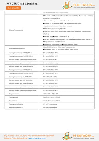 cisco-ws-c3850-48t-l-datasheet.pdf | Computer Networking | Computing