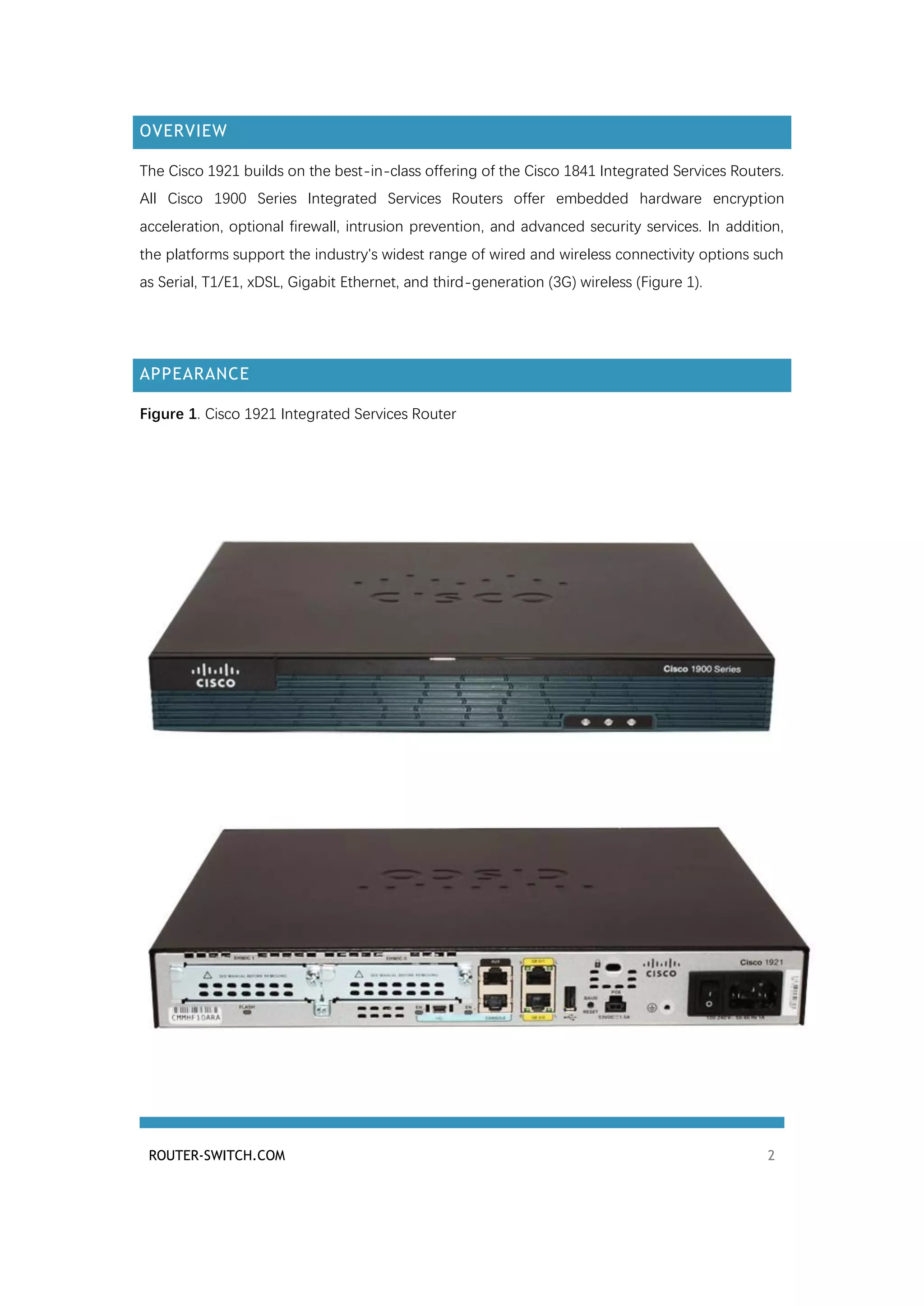 Cisco 1900 series router datasheet | PDF