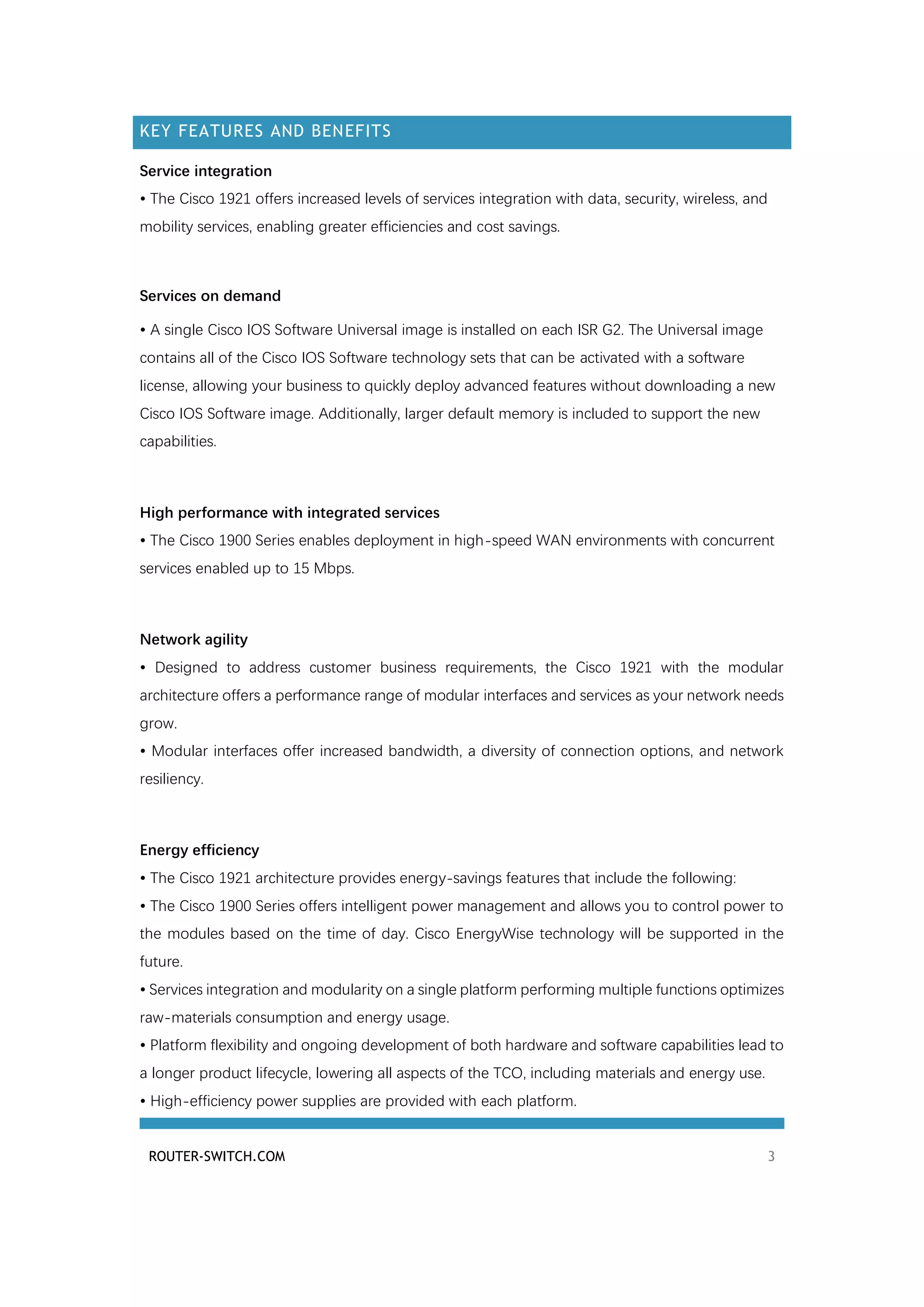 Cisco 1900 series router datasheet | PDF