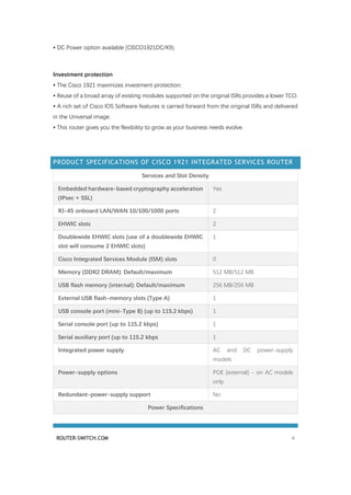 Cisco 1900 series router datasheet | PDF