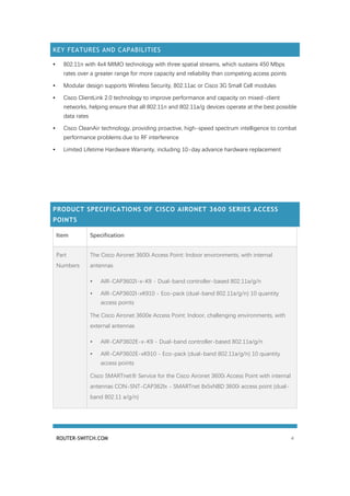 Cisco 3600 access point datasheet | PDF
