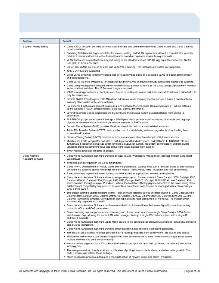 Cisco 3750 data sheet