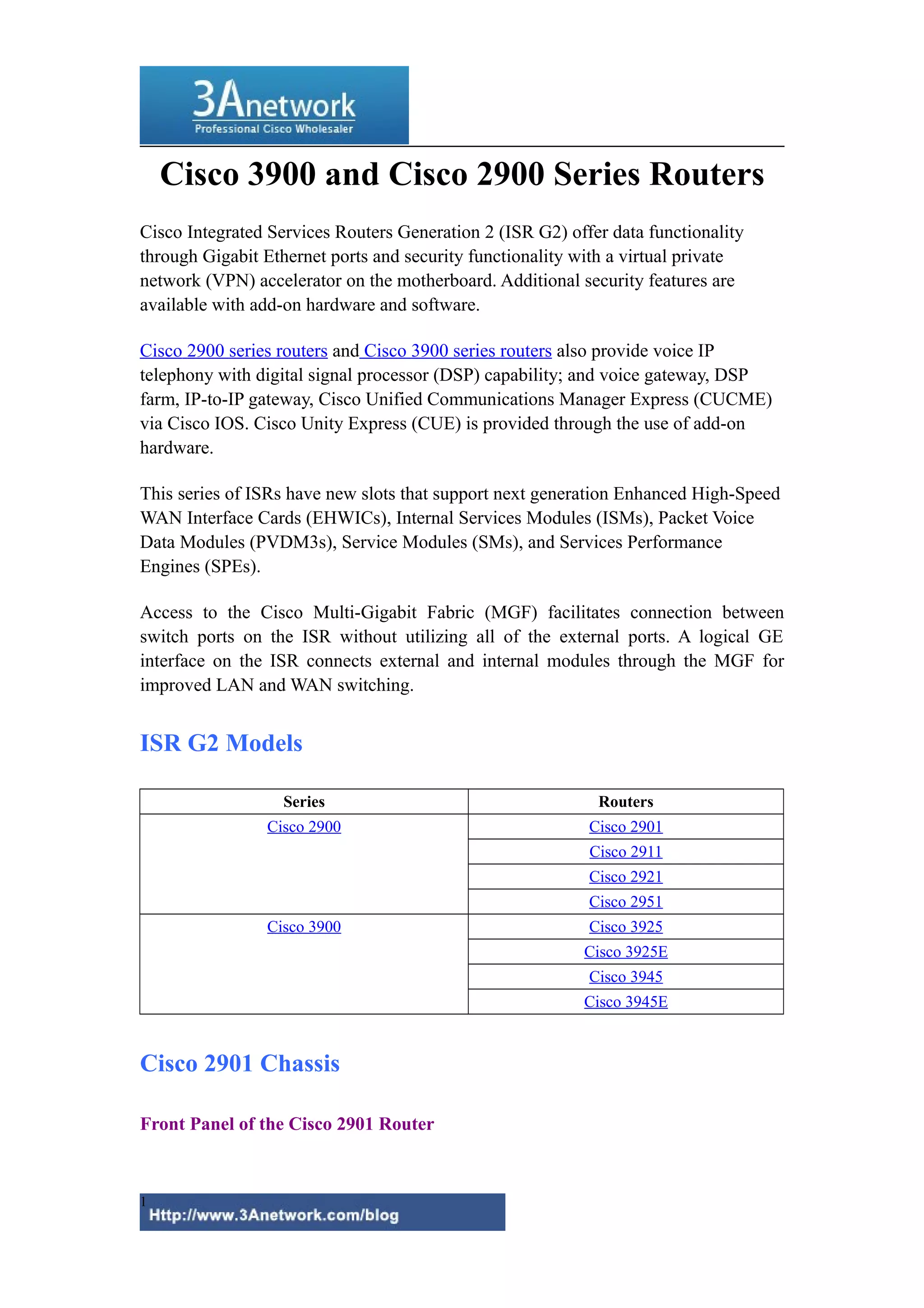 Cisco 3900 and cisco 2900 series routers | DOC