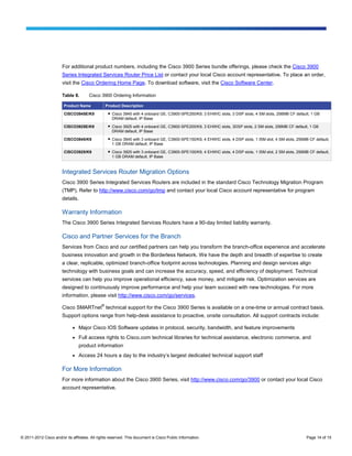 Cisco 3900 series integrated services routers | PDF