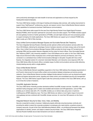 Cisco 3900 series integrated services routers | PDF