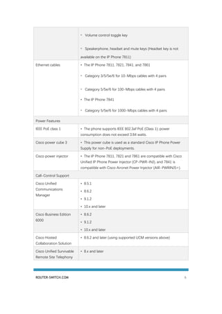 Cisco 7800 ip phone datasheet | PDF
