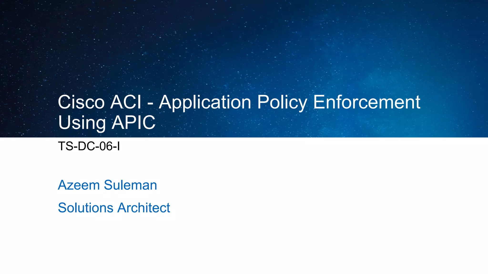 Application Policy Enforcement Using APIC | PDF