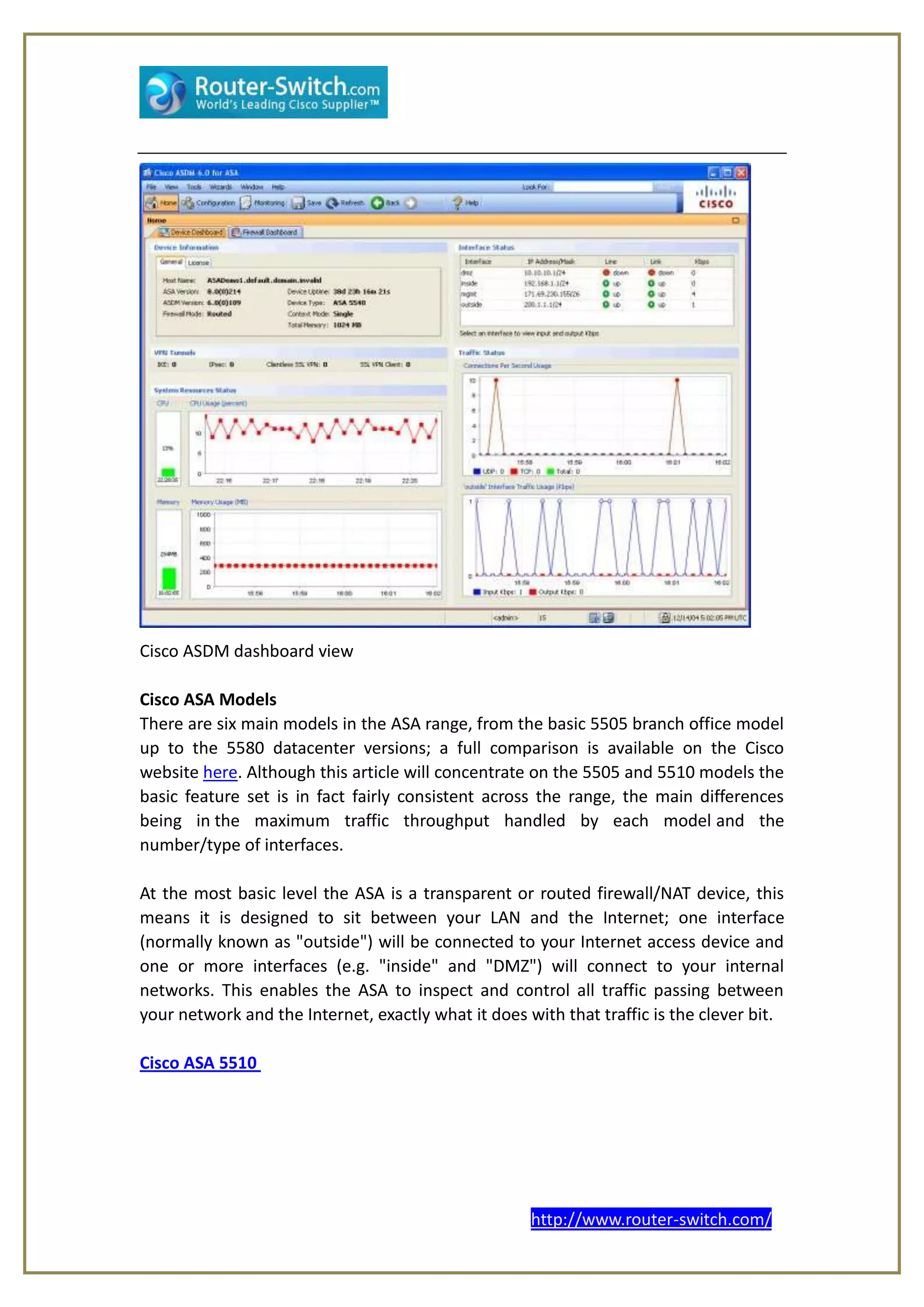 Cisco asa 5500 series adaptive security appliances | PDF
