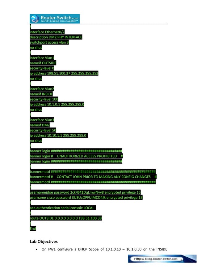 Cisco asa dhcp services | DOCX