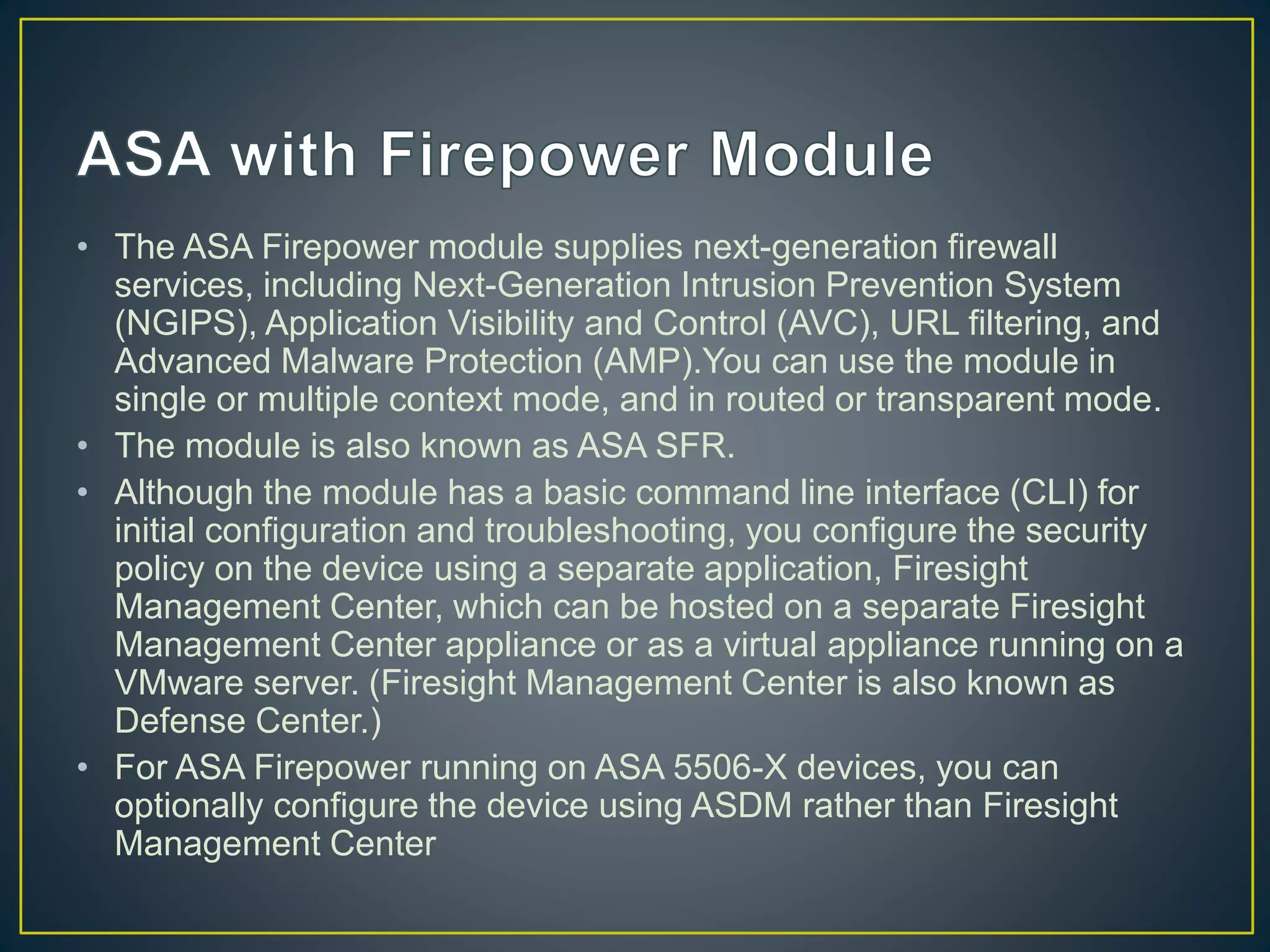 Cisco ASA Firepower | PPTX