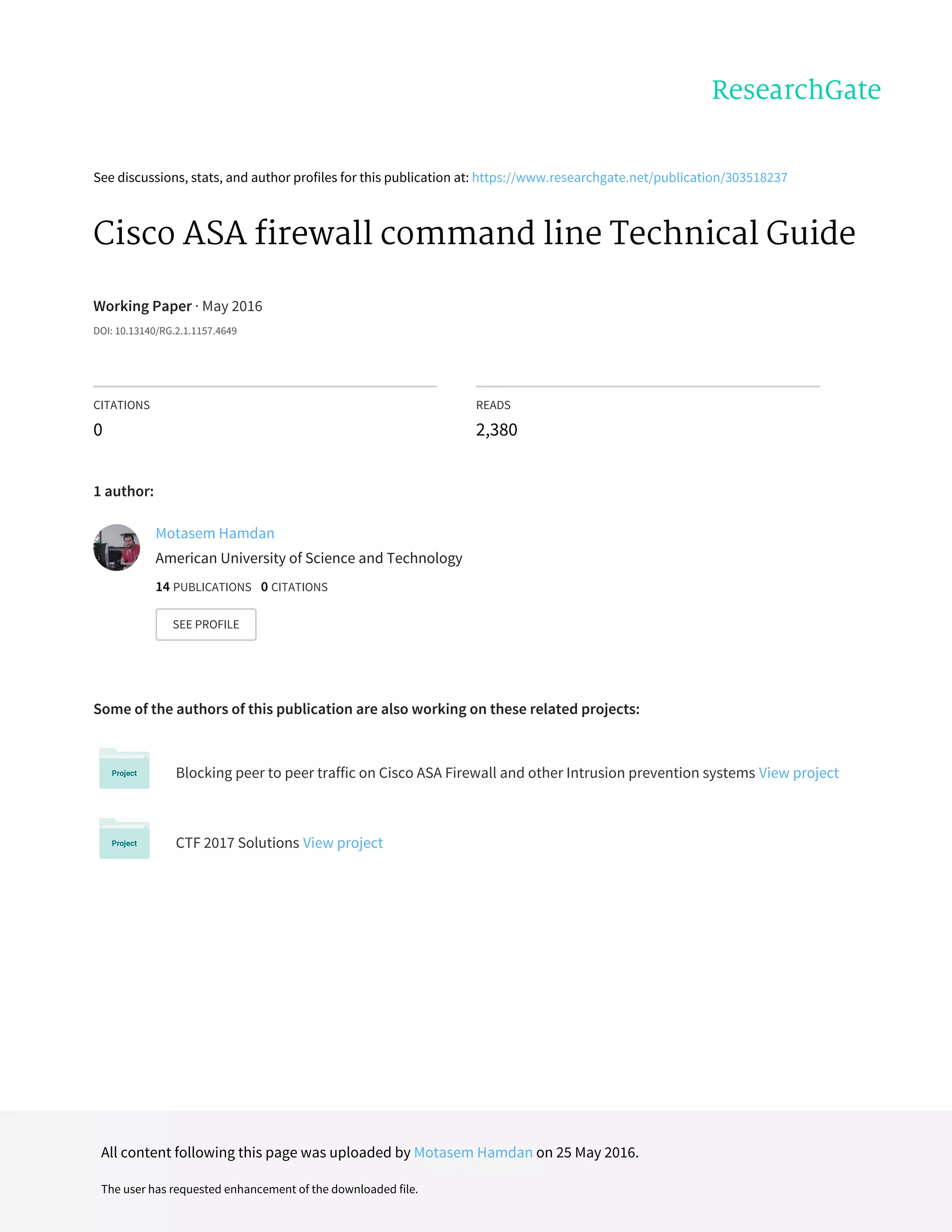 Cisco asa firewall command line technical guide | PDF