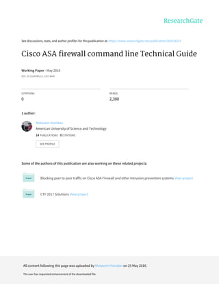 Cisco asa firewall command line technical guide | PDF