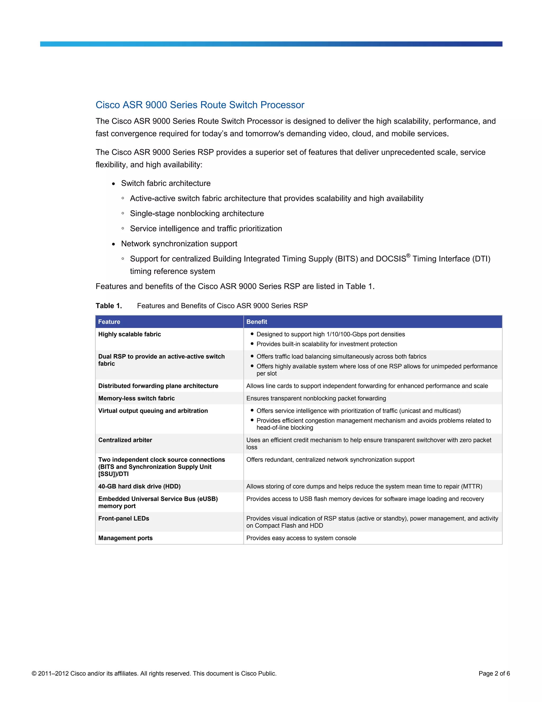 Cisco asr 9000 series route switch processor. | PDF