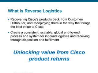 Cisco Case Study Reverse Logistics Transformation (Interlog) | PDF