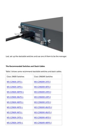 Cisco catalyst 2960 x flexstack-plus stack module datasheet | DOCX ...