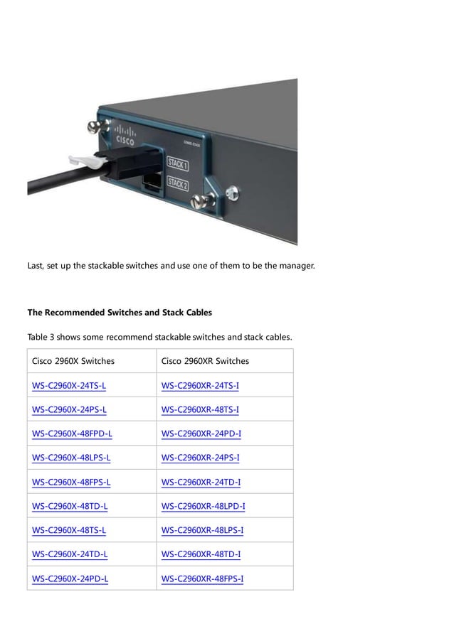 Cisco catalyst 2960 x flexstack-plus stack module datasheet | PDF